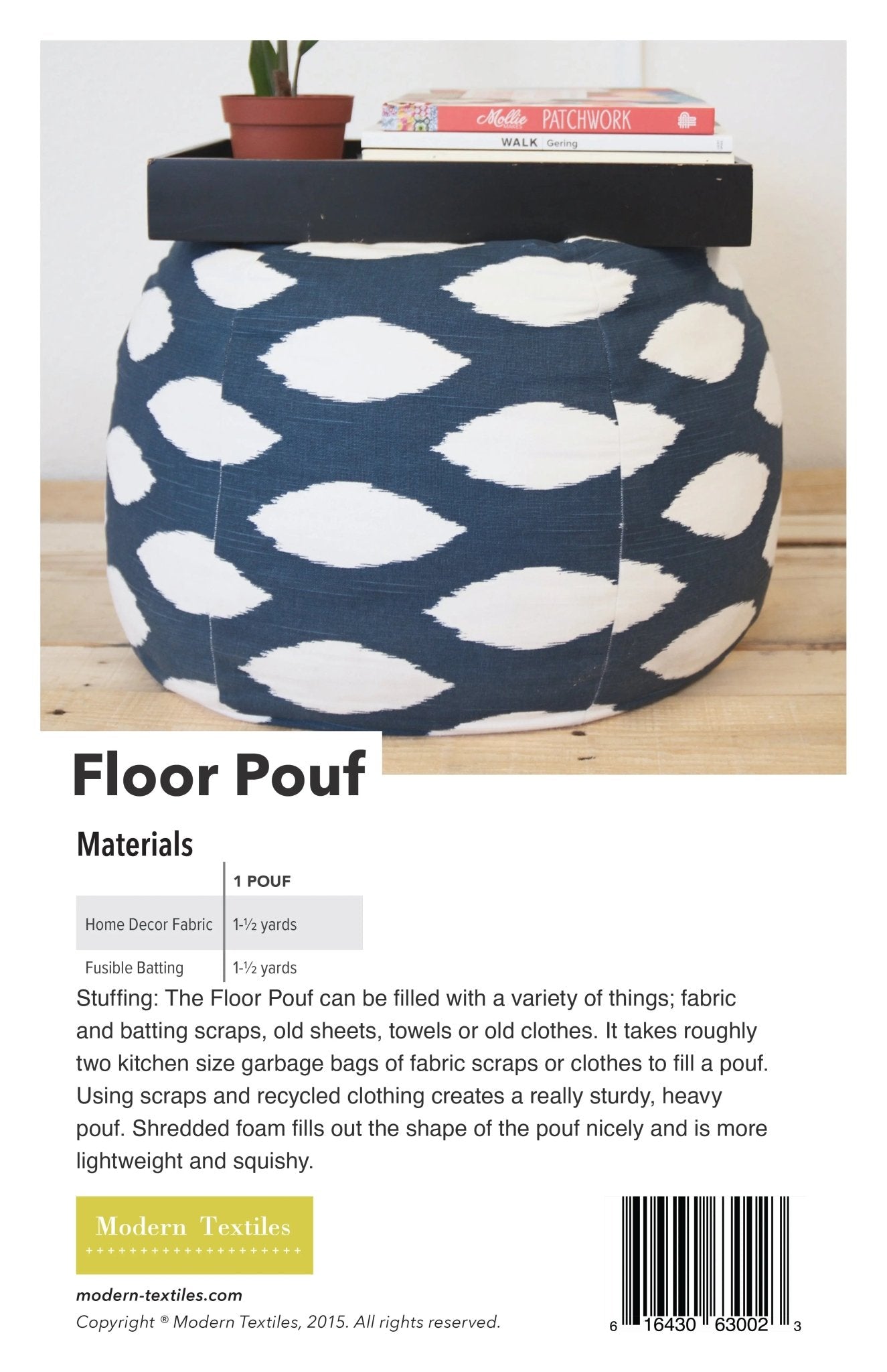 Floor Pouf Paper Pattern – Modern Textiles